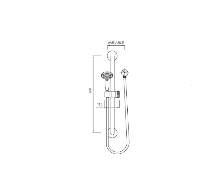 Methven Naida Satinjet Grab Rail Shower — Clifton Bathrooms and Kitchens