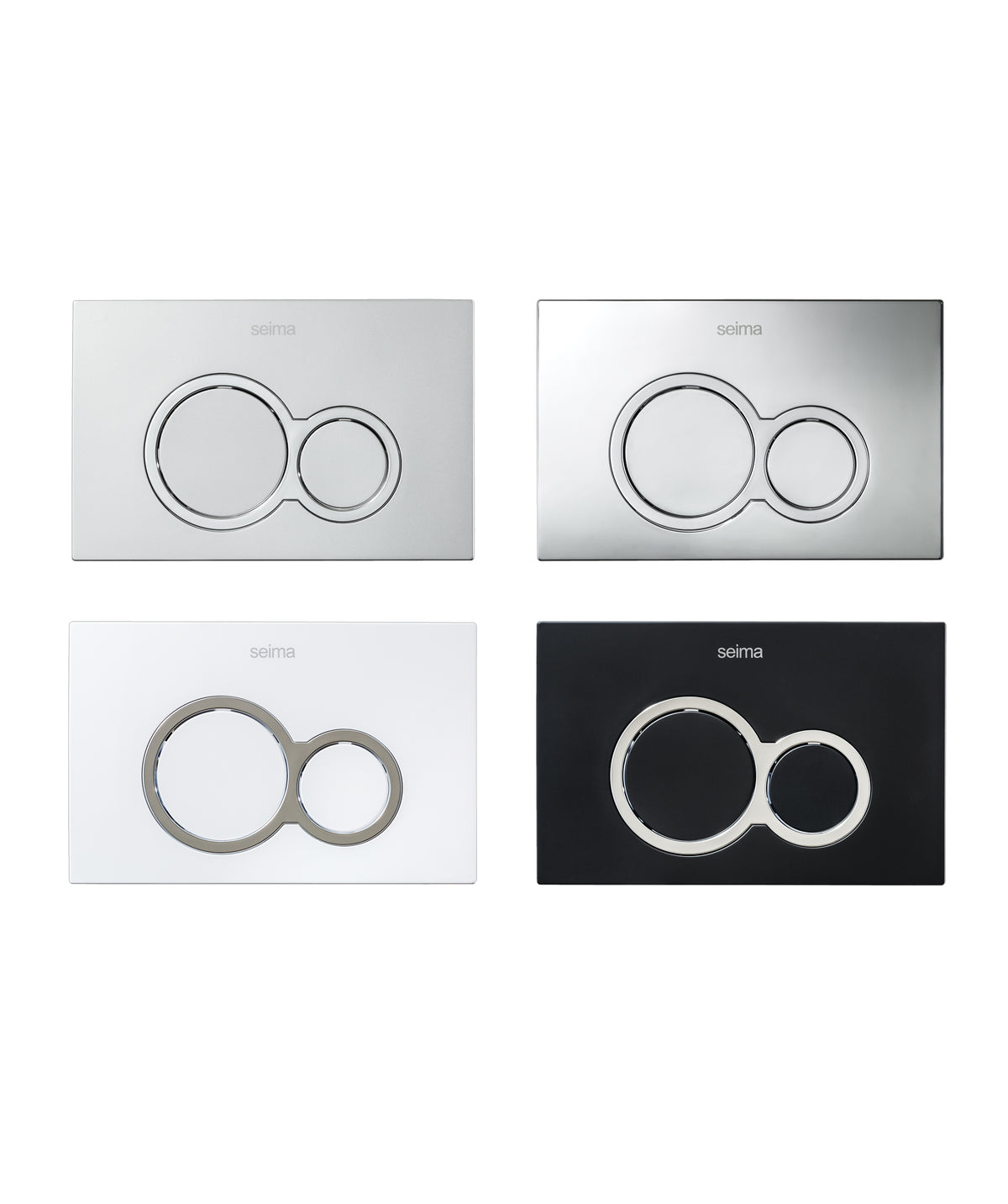 Flush Plate - 100 Series in Chrome, Satin Silver Metallic, White Gloss ...